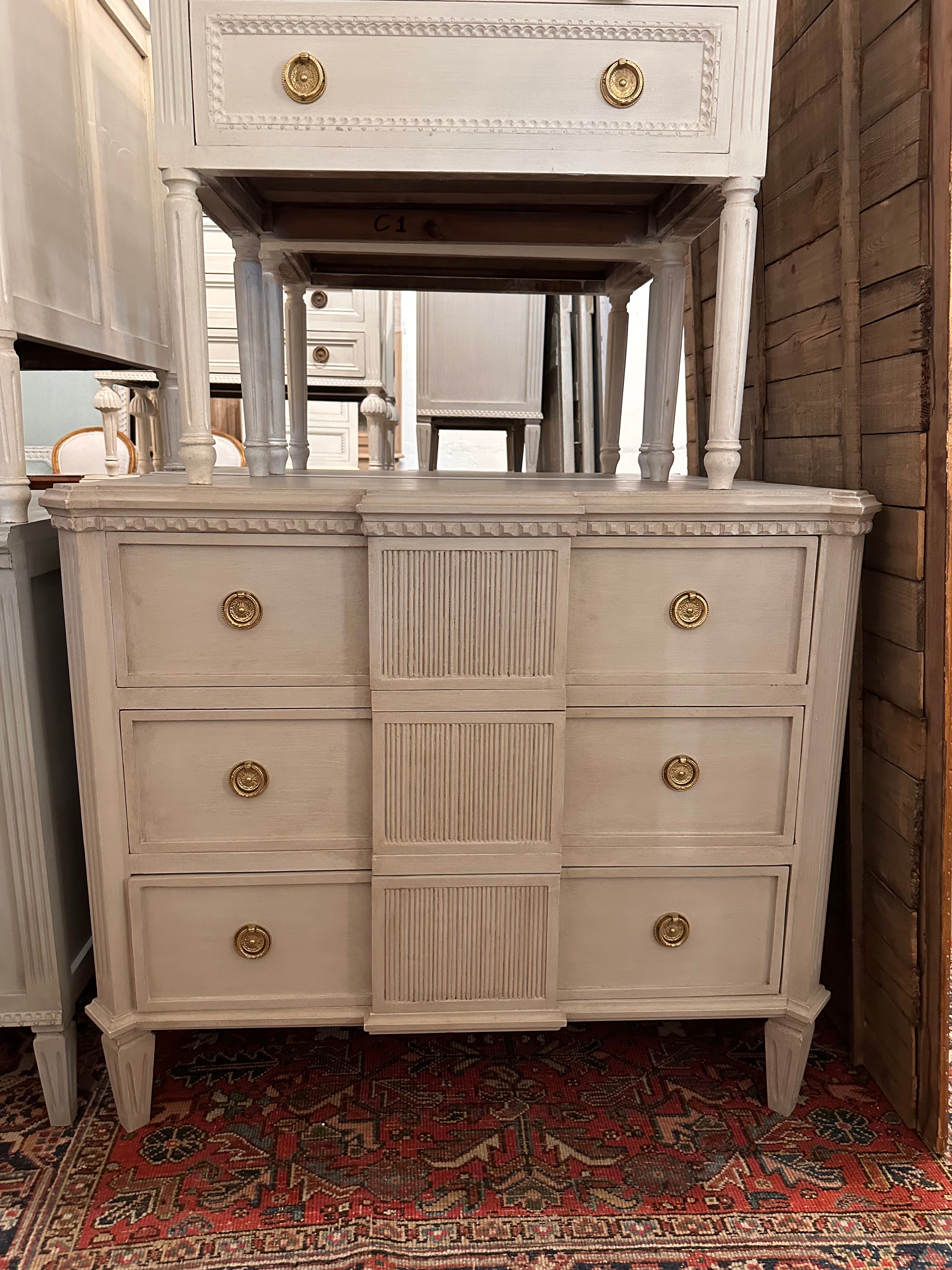 Swedish Reeded Chest with Canted Corners – Le Chateau