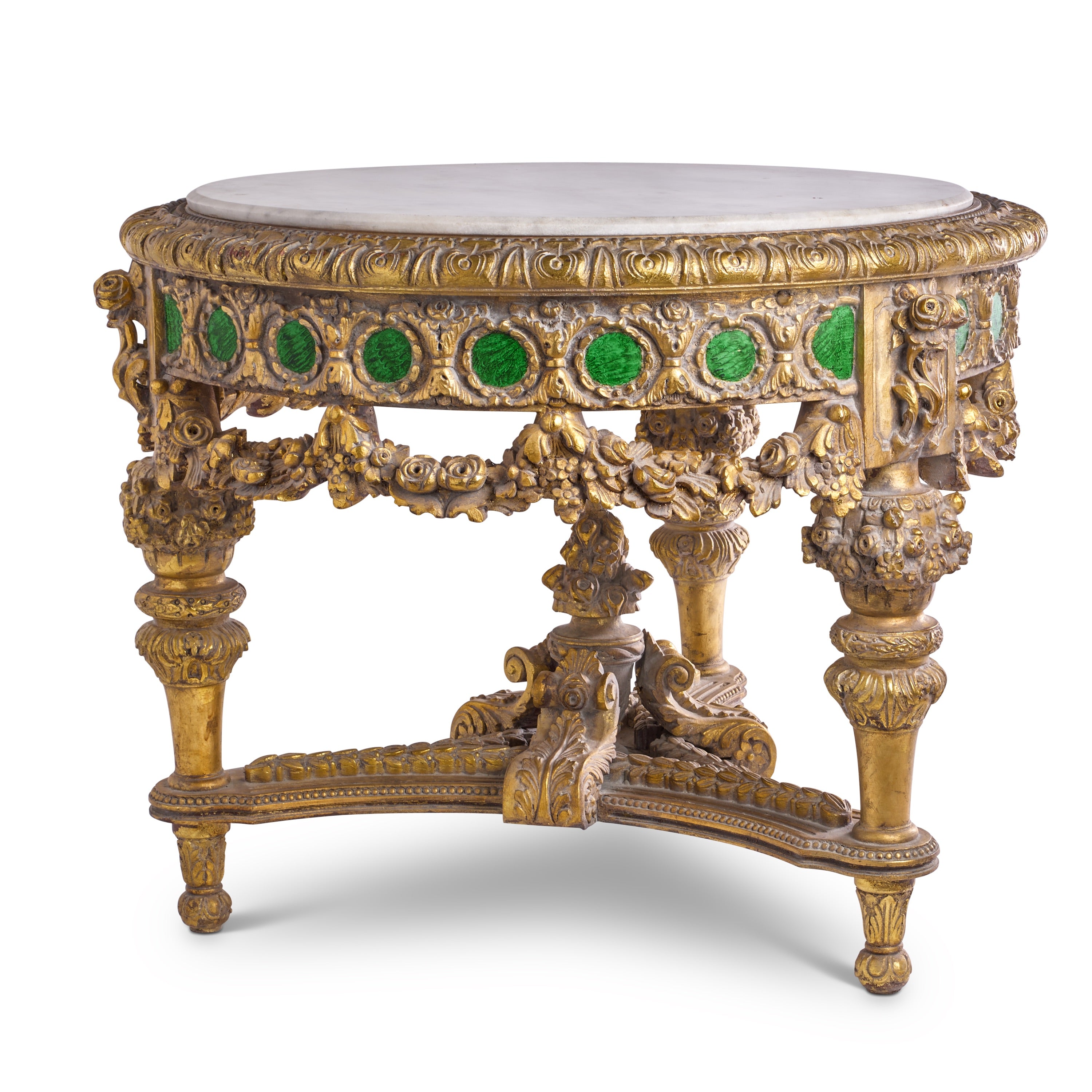 Louis XVI Giltwood Marble Top Center Table – Le Chateau
